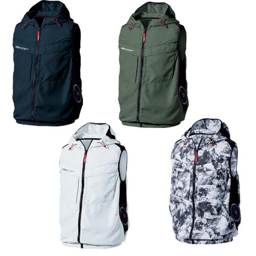 空調ウェア 服単体 V8819 サイドファンフードベスト 8L 村上被服 HOOH 快適ウェア 大きいサイズ : ライフショップmerry - 通販 - Yahoo!ショッピング