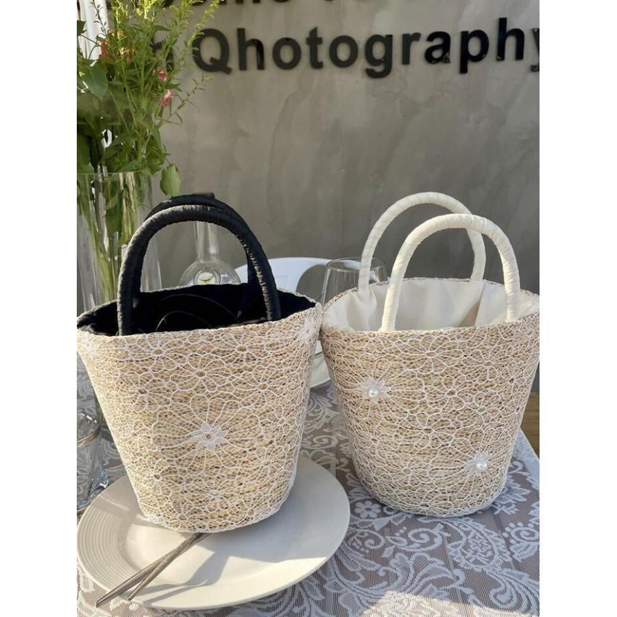 かごバッグ バケツ型 バッグ レディース レース 籠バッグ 小さめ 軽量 カゴバッグ 手提げ 夏バッグ 軽い 浴衣バッグ 巾着 大人 可愛い 編みバッグ 浴衣 : Merry Factory ...