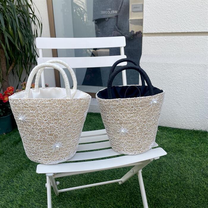 かごバッグ バケツ型 バッグ レディース レース 籠バッグ 小さめ 軽量 カゴバッグ 手提げ 夏バッグ 軽い 浴衣バッグ 巾着 大人 可愛い 編みバッグ 浴衣 : Merry Factory ...
