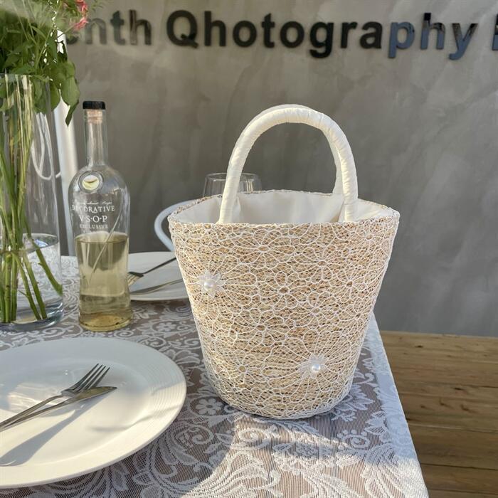 かごバッグ バケツ型 バッグ レディース レース 籠バッグ 小さめ 軽量 カゴバッグ 手提げ 夏バッグ 軽い 浴衣バッグ 巾着 大人 可愛い 編みバッグ 浴衣 : Merry Factory ...