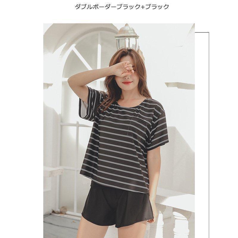 大きいサイズ レディース カバーアップ水着 上下セット 短パンつき 花柄 ボーダー柄 LL 3L 4L 5L ブラック ホワイト 全5色 新登場 : Merry Factory - 通販 ...