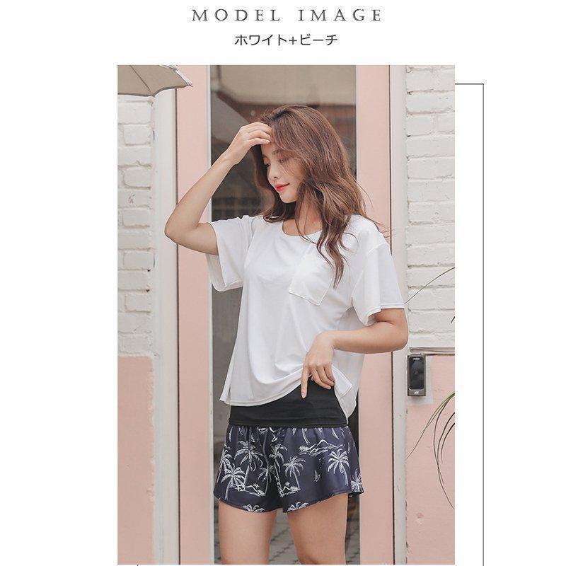 大きいサイズ レディース カバーアップ水着 上下セット 短パンつき 花柄 ボーダー柄 LL 3L 4L 5L ブラック ホワイト 全5色 新登場 : Merry Factory - 通販 ...