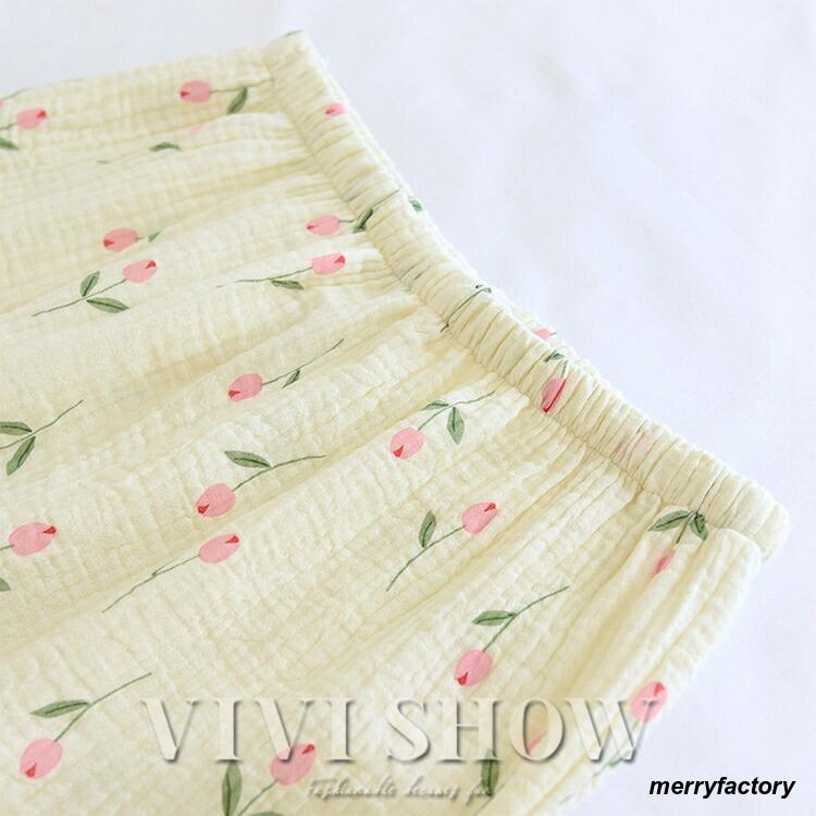 レディース パジャマ 春 夏 秋 冬 あったか 前開き 綿 綿100 ガーゼ 二重ガーゼ ルームウェア 長袖 : mf0807qta210 : Merry Factory - 通販 ...