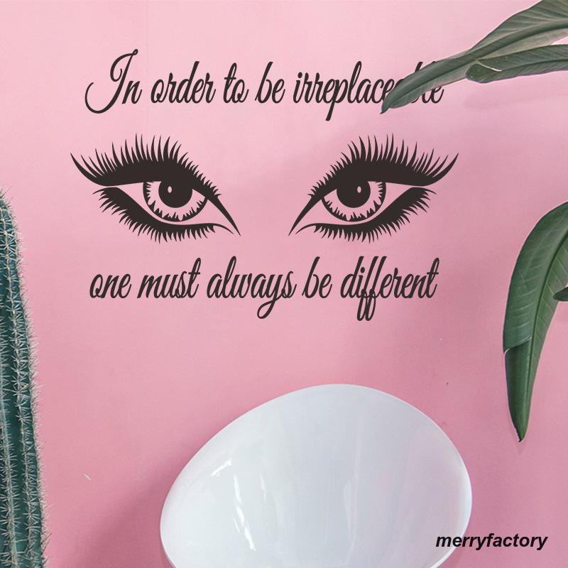 ウォールステッカー 壁紙シール 壁飾り 装飾 英語 英文 瞳 目 眼 モノトーン ブラック シルエット シンプル 華やか 存在感 リビング 寝室 店舗 :mf0904zs1347:Merry ...