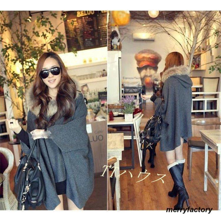 ポンチョ マント レディース オシャレ ラシャコート 秋 ファー アウター コート 20代 30代 40代 50代 暖かい 無地 ジャケット カジュアル : mf0907wt-a1253 ...