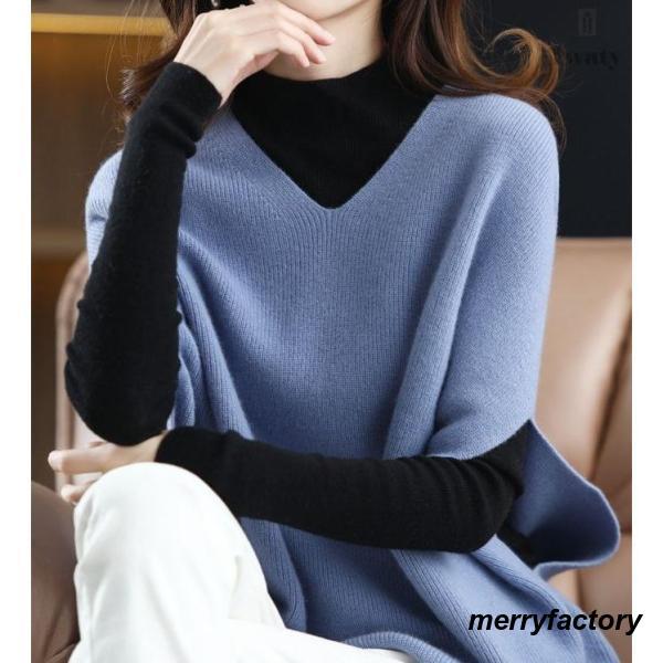 ニット レディース 薄手 セーター 長袖 トップス カットソー 秋物 冬 春 プルオーバー インナー 30代 40代 無地 着痩せ シンプル 着回し通勤 : Merry Factory ...