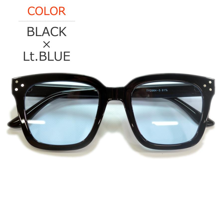 サングラス メンズ レディース 伊達メガネ スクエア ウェリントン 大きいレンズ 色付き 薄い色 カラーレンズ :ty2964:MERRY ...