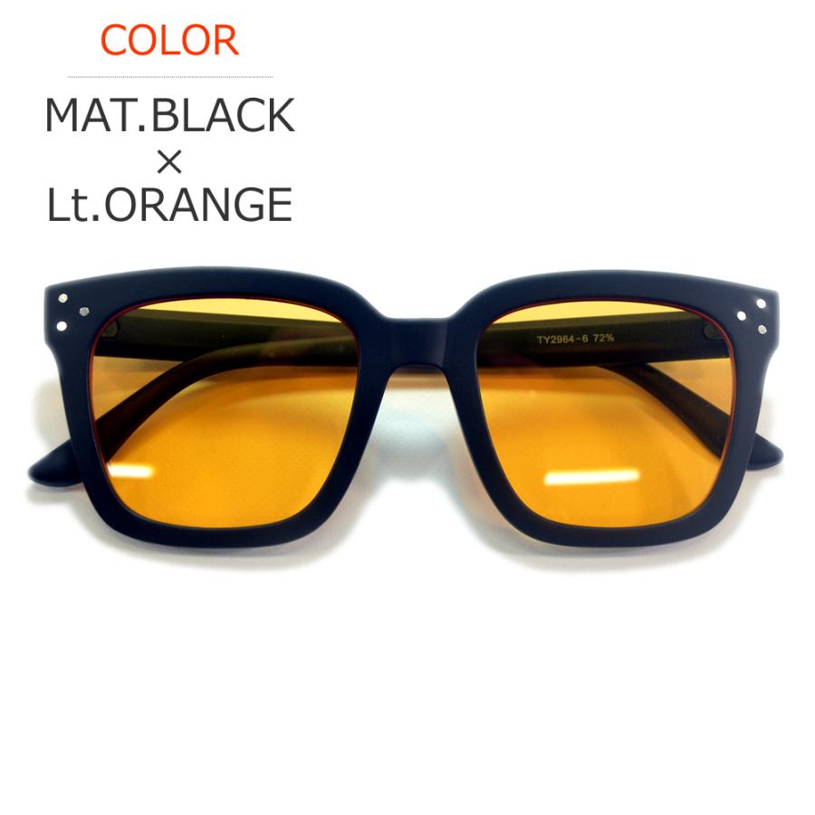 サングラス メンズ レディース 伊達メガネ スクエア ウェリントン 大きいレンズ 色付き 薄い色 カラーレンズ :ty2964:MERRY ...