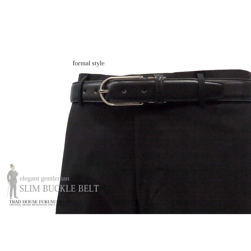 MESSENGER メッセンジャー スリムバックルベルト Elegant gentleman SLIM BUCKLE BELT ブラック ...