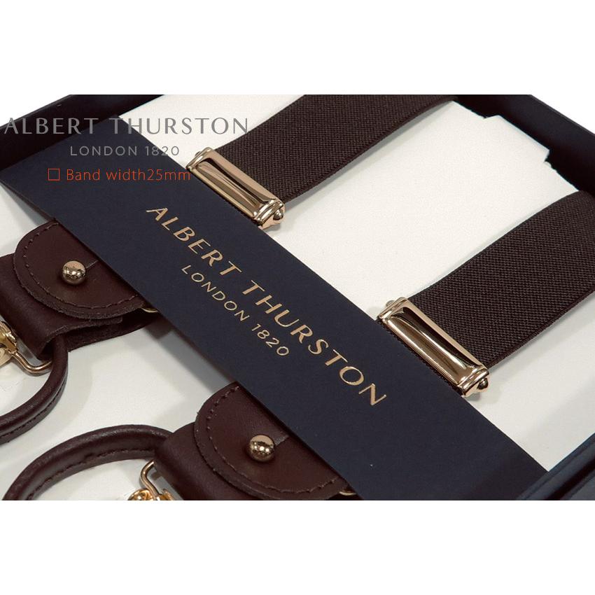 albert thurston ALBERT THURSTON アルバートサーストン サスペンダー 帯幅25mm ALM25-08（ダークブラウン無地）英国製 MADE IN ENGLAND ...
