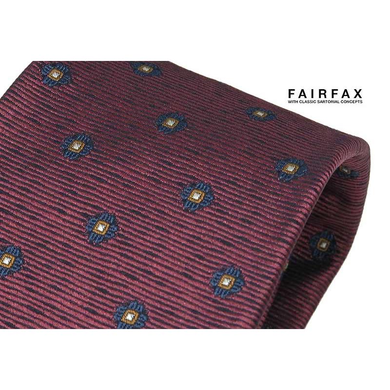 FAIRFAX フェアファクス ネクタイ 小紋 フューシャピンク地にダークネイビー×オフホワイトの小紋タイ/ ネクタイ ( FAK-1500 ...