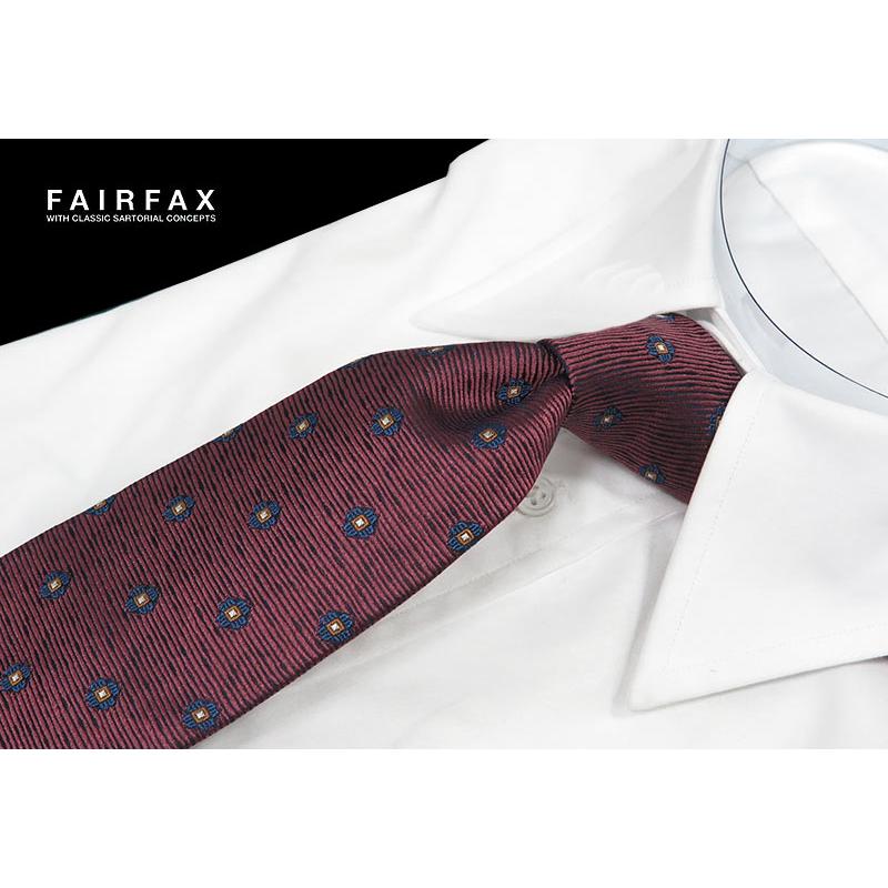 FAIRFAX フェアファクス ネクタイ 小紋 フューシャピンク地にダークネイビー×オフホワイトの小紋タイ/ ネクタイ ( FAK-1500 ...