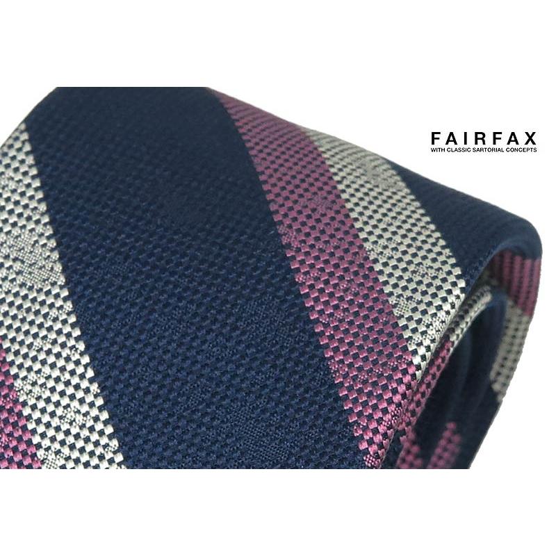 FAIRFAX フェアファクス ネクタイ ネイビー地にピンク×オフホワイトのストライプネクタイ レジメンタルネクタイ ( FAS-1750 ) : fas-1750 : messenger ...
