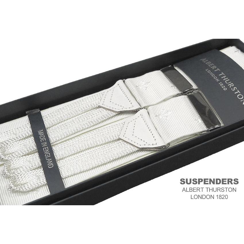 albert thurston ALBERT THURSTON アルバートサーストン サスペンダー 帯幅40mm SP-1003 ( 白地 ...