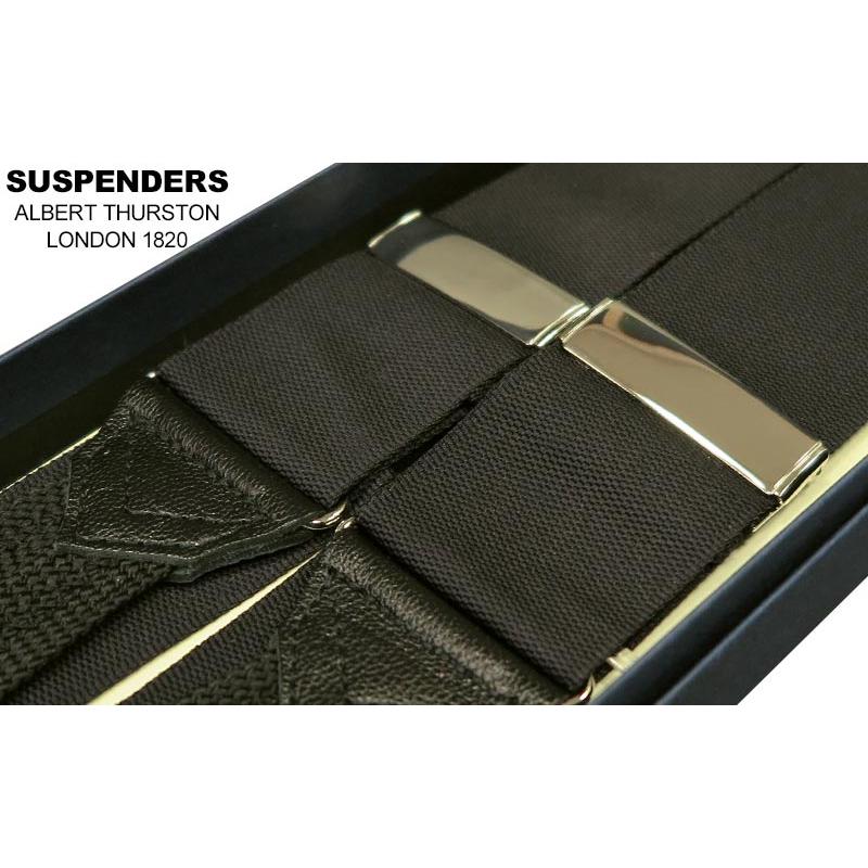 albert thurston ALBERT THURSTON アルバートサーストン サスペンダー 帯幅40mm SP-1030 ( 黒無地 ...