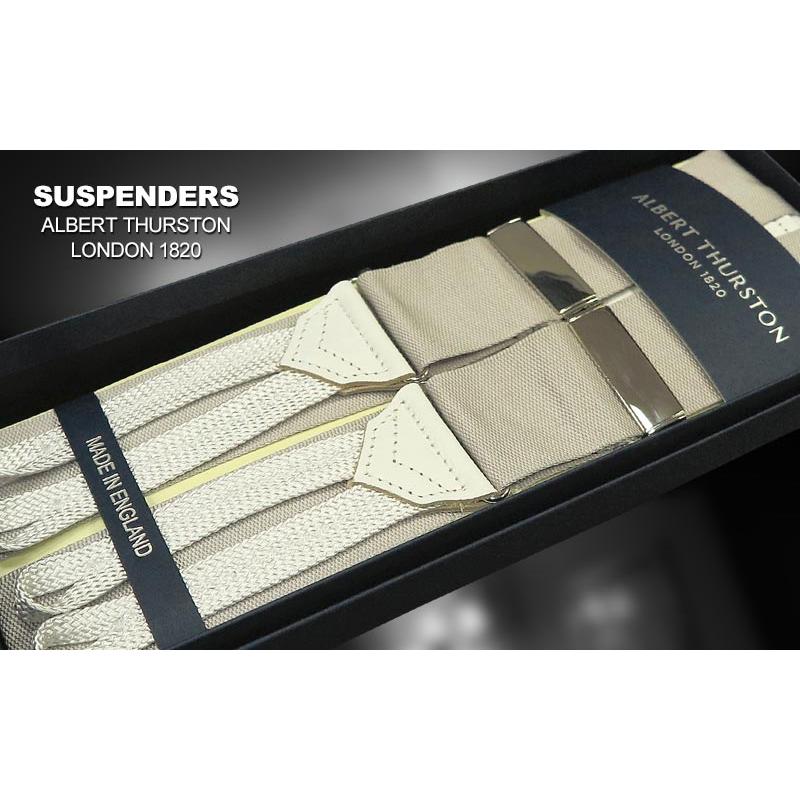 albert thurston ALBERT THURSTON アルバートサーストン サスペンダー 帯幅40mm SP-1039 ( シルバー ...
