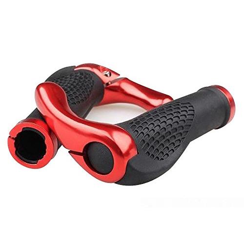 Winkeyes 自転車グリップ ハンドルバー ハンドルグリップ 牛角 グリップ サイクリンググリップ スポーツグリップ (赤 ...