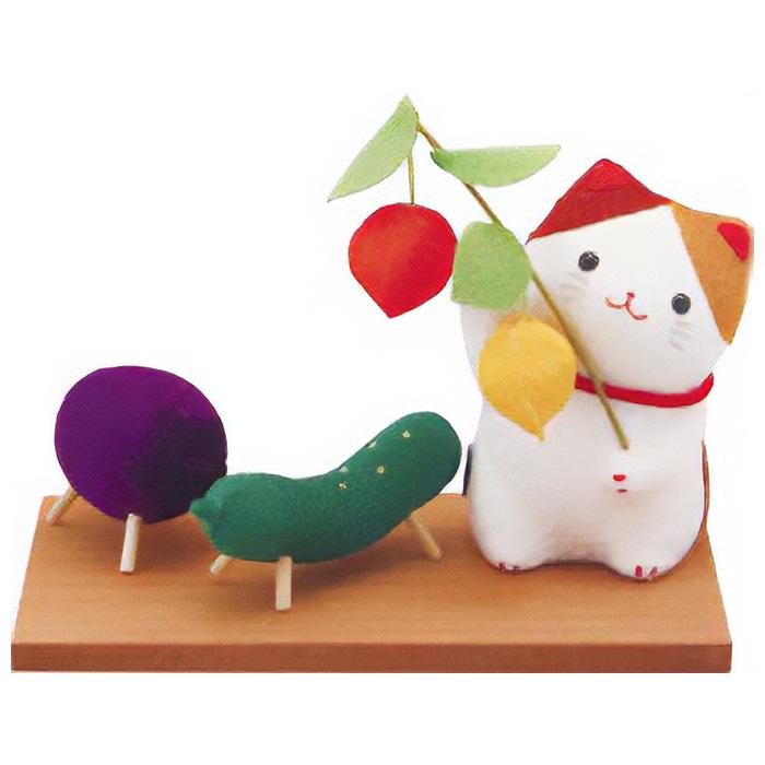 ちりめん細工 40-889 三毛猫とお盆飾り : メモリアルアートの大野屋 公式オンラインストア - 通販 - Yahoo!ショッピング