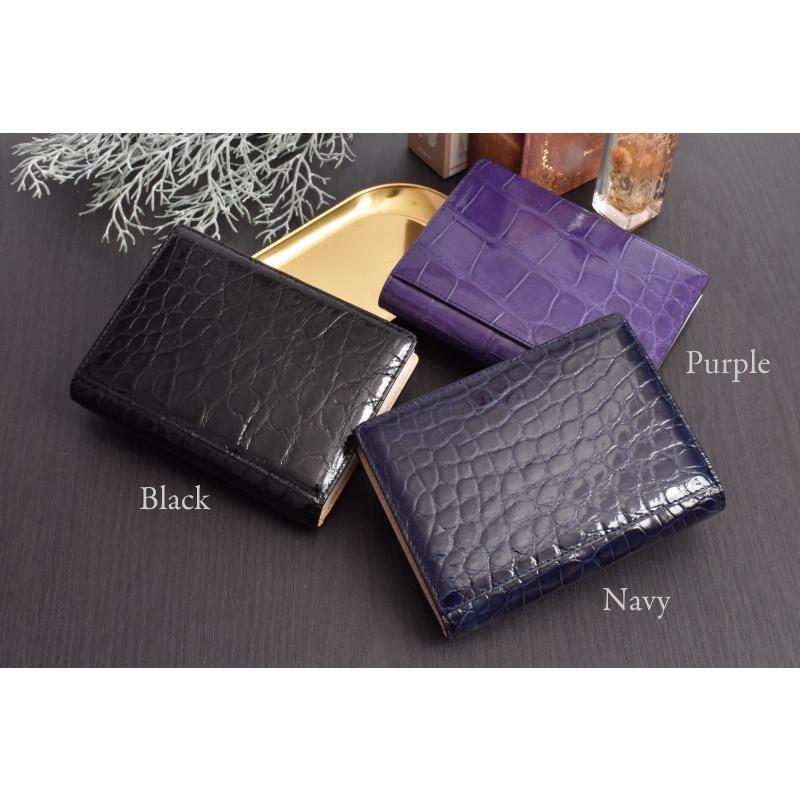 MGSABLE カードフォルダー クロコダイル レディース シャイニング 本革