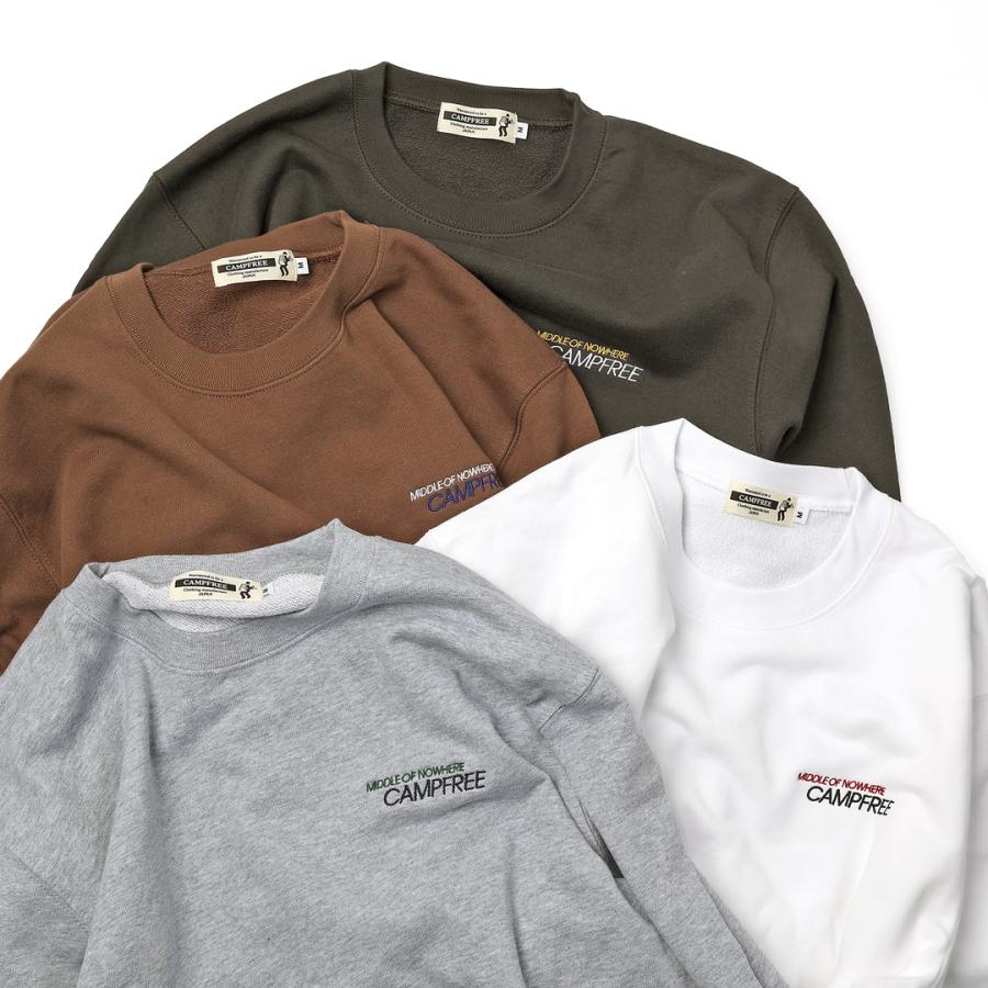 CAMPFREE スウェットトレーナー メンズ トレーナー 10oz 裏毛 上 秋 冬 春 大きいサイズ 長袖 ロゴ スエット スウェット 黒 ...