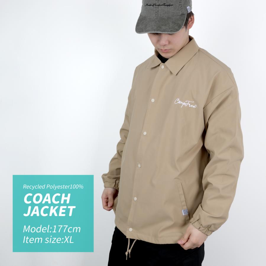 コーチジャケット メンズ ワンポイント アメカジ ストリート コットン ジャケット 春 秋 紺 アウター おしゃれ CAMPFREE ...