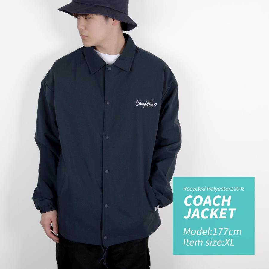 コーチジャケット メンズ ワンポイント アメカジ ストリート コットン ジャケット 春 秋 紺 アウター おしゃれ CAMPFREE ...