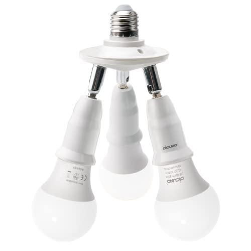 DiCUNO LED電球専用 3分岐ソケット E26口金 LED電球付き 60W相当 9W 昼白色 5000K 照射角度可調 : ミーナワン - 通販 - Yahoo!ショッピング