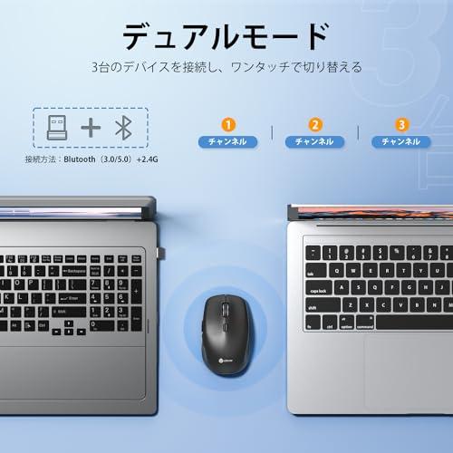 iClever ワイヤレスマウス bluetooth 2.4GHz マウス 無線 静音 Type-C充電式 小型 戻る/進むボタン搭載 7ボタン : ミーナワン - 通販 - Yahoo!ショッピング