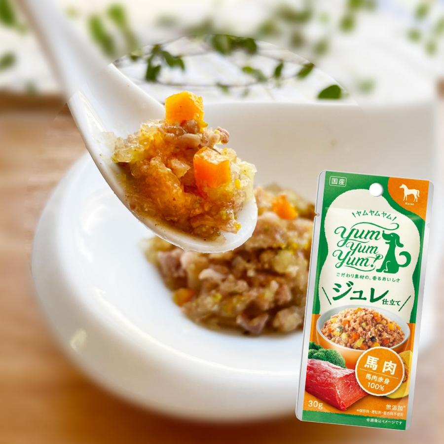 ヤムヤムヤム yum ジュレ仕立て 馬肉 30g×12袋+おまけは3種から選べる30g1袋 : みっちゃんのおうち - 通販 - Yahoo!ショッピング