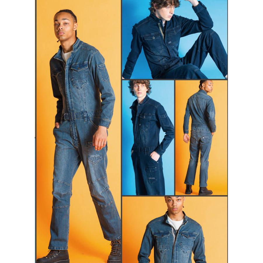 I'Z FRONTIER アイズフロンティア ストレッチ3Dデニムオーバーオール つなぎ 7264 通年 : ミチオショップYahoo!店 - 通販 - Yahoo!ショッピング