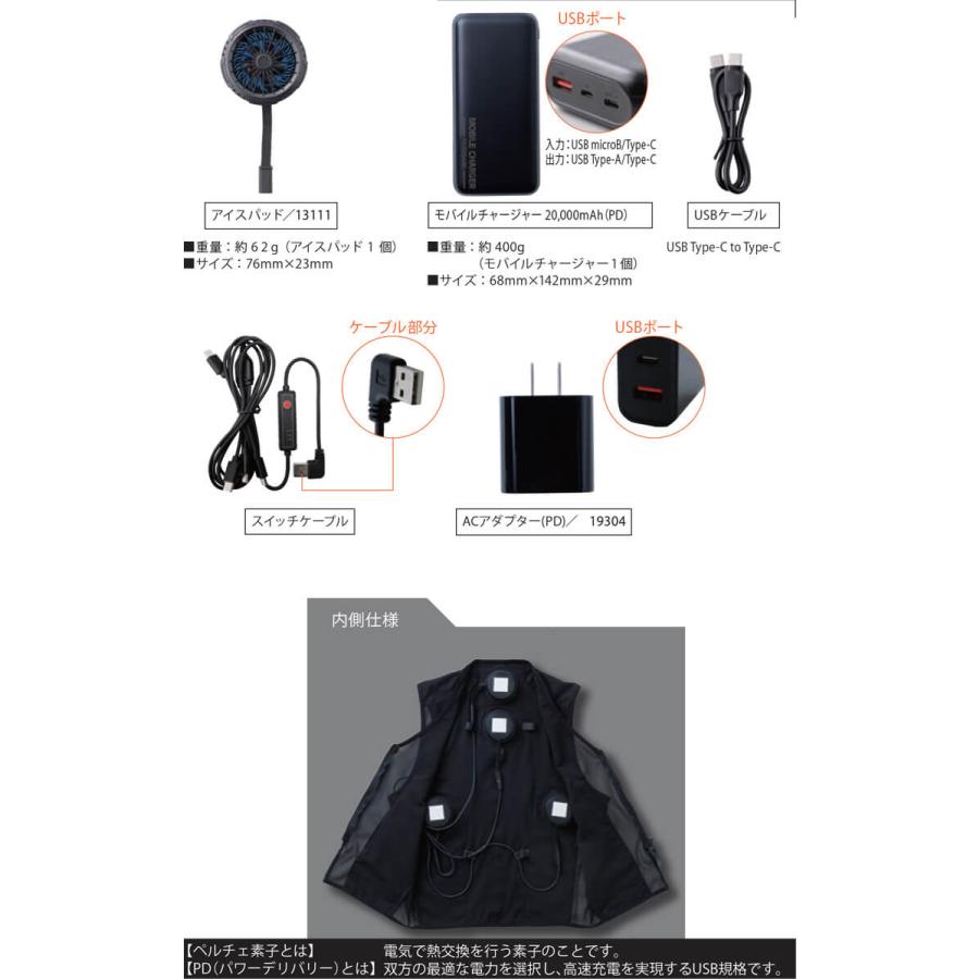 SOWA [在庫限り]アイスパッドベストセット ペルチェ仕様 13109 桑和 冷却ウェア 熱中症対策 G.G. [即日発送] : ミチオショップYahoo!店 - 通販 - Yahoo!ショッピング