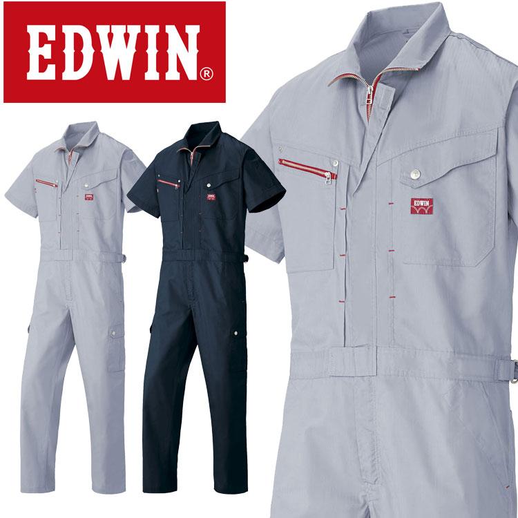 EDWIN（エドウィン） つなぎ 半袖つなぎ服 81003 作業着 作業服 春夏 山田辰 サイズS〜LL : ミチオショップYahoo!店 - 通販 - Yahoo!ショッピング