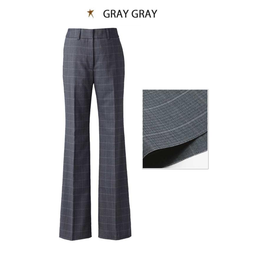 事務服 制服 ENJOY エンジョイ フレアストレートパンツ EAL530 エア千鳥ウインドペーン カーシーカシマ カーシーカシマ 事務服 制服 ENJOY エンジョイ フレアストレートパンツ