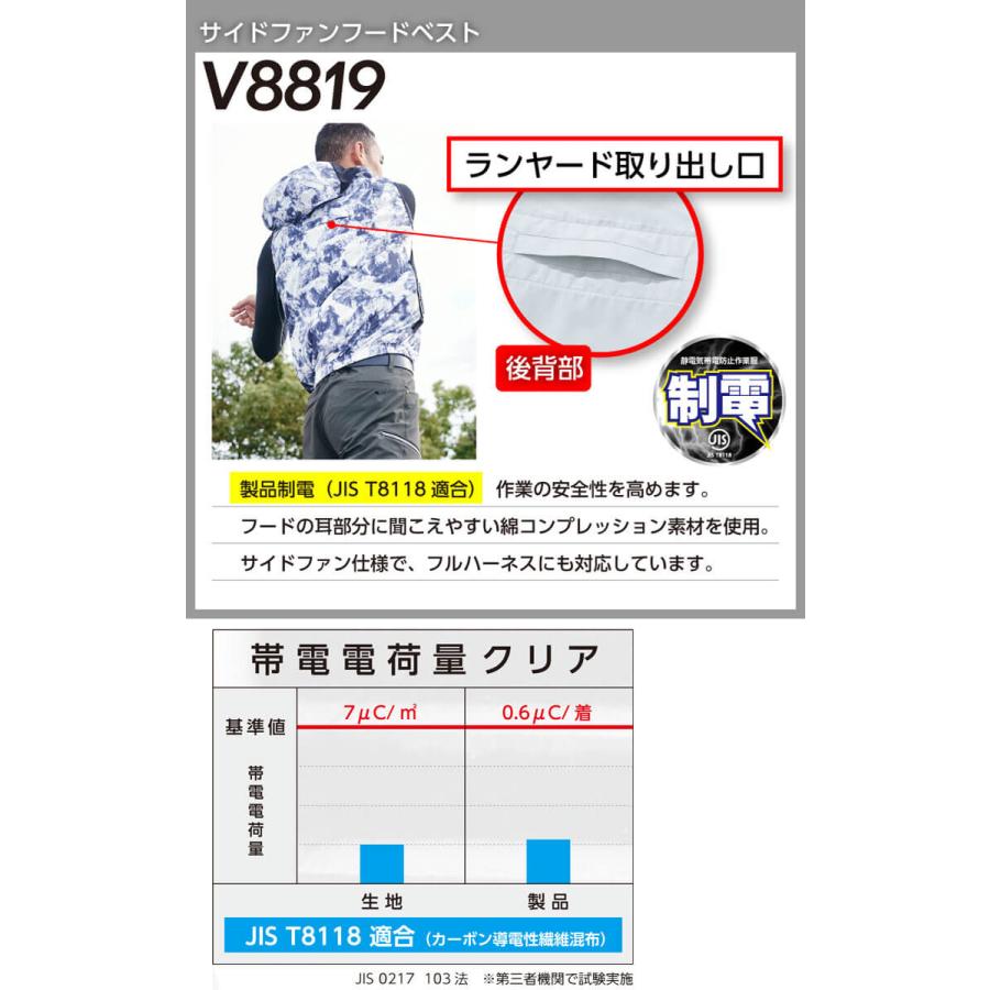 HOOH 快適ウェア サイドファンフードベスト(ファンなし) V8819 サイズ6L・8L 村上被服 : 305v8819b : 空調服・ファン付き作業着専門店ミチオショップ - 通販 ...