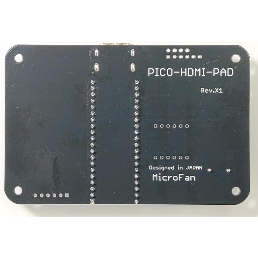 PICO-HDMI-PAD (PicoDVI対応: Raspberry Pi PICO/PICO W/PICO 2用HDMIコネクタ基板) 加速度センサー、タクトスイッチx8、圧電スピーカー ...