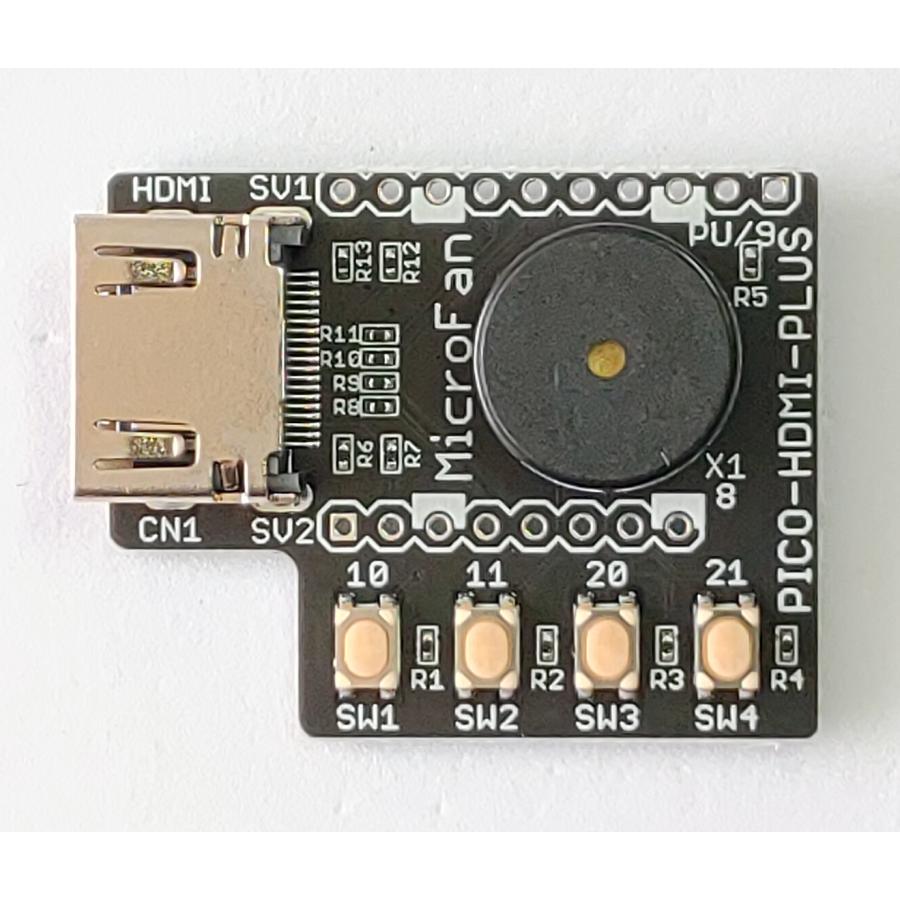 PICO-HDMI-PLUS (PicoDVI: Raspberry Pi PICO/PICO W/ PICO2用HDMIコネクタ基板) タクトスイッチx4、圧電スピーカー搭載 : マイクロ ...