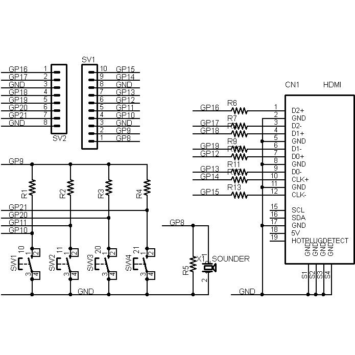 PICO-HDMI-PLUS (PicoDVI: Raspberry Pi PICO/PICO W/ PICO2用HDMIコネクタ基板) タクトスイッチx4、圧電スピーカー搭載 : マイクロ ...