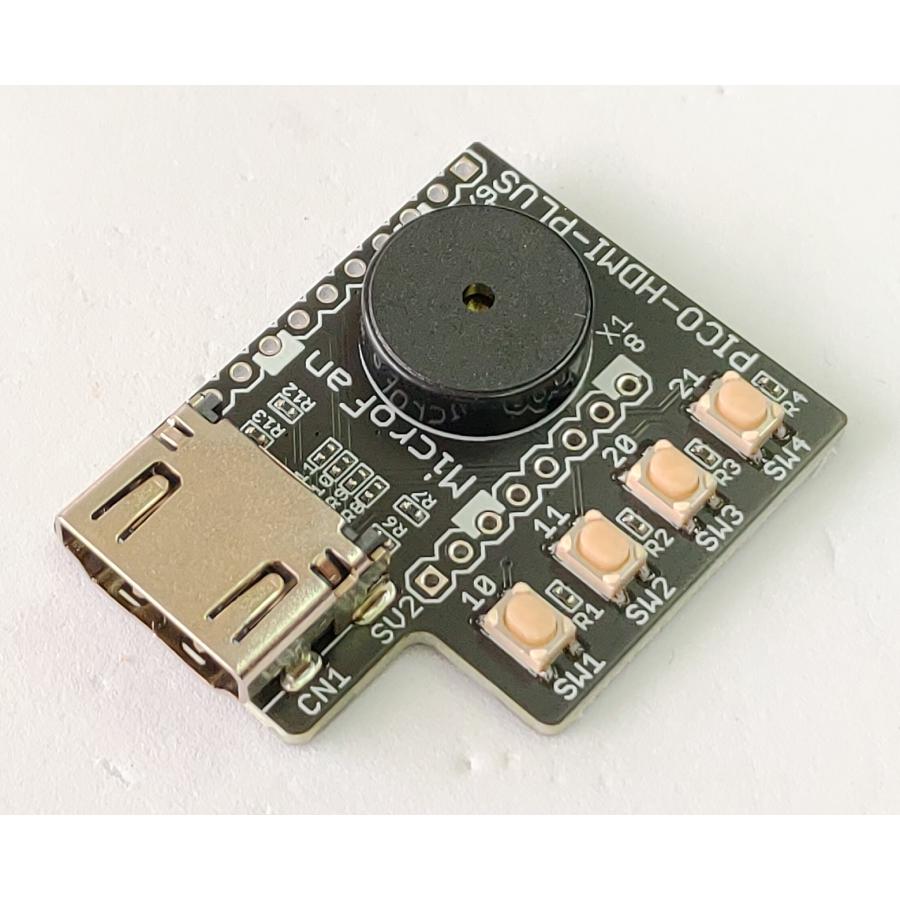 PICO-HDMI-PLUS (PicoDVI: Raspberry Pi PICO/PICO W/ PICO2用HDMIコネクタ基板) タクトスイッチx4、圧電スピーカー搭載 : マイクロ ...