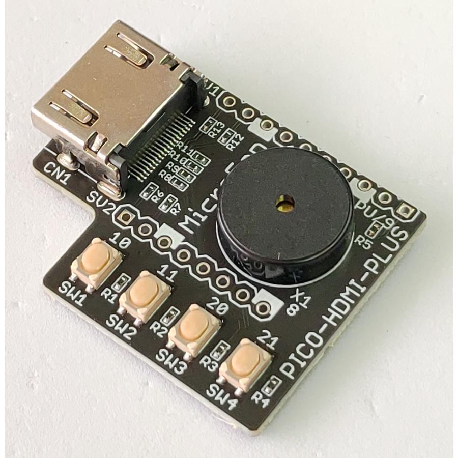 PICO-HDMI-PLUS (PicoDVI: Raspberry Pi PICO/PICO W/ PICO2用HDMIコネクタ基板) タクトスイッチx4、圧電スピーカー搭載 : マイクロ ...