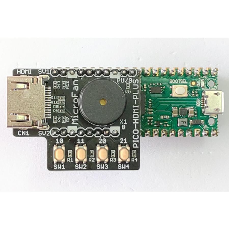 PICO-HDMI-PLUS (PicoDVI: Raspberry Pi PICO/PICO W/ PICO2用HDMIコネクタ基板) タクトスイッチx4、圧電スピーカー搭載 : マイクロ ...