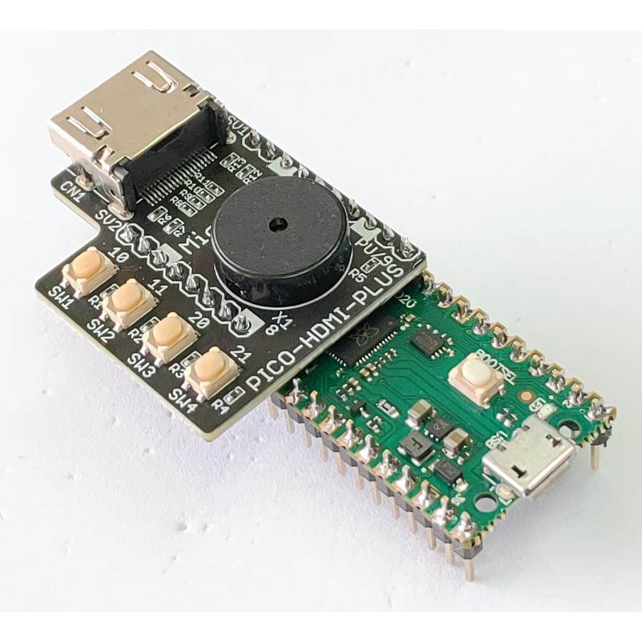 PICO-HDMI-PLUS (PicoDVI: Raspberry Pi PICO/PICO W/ PICO2用HDMIコネクタ基板) タクトスイッチx4、圧電スピーカー搭載 : マイクロ ...
