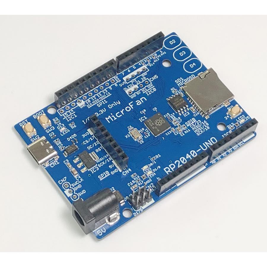 RP2040-UNO-R2 (RP2040, Dual ARM Cortex-M0+ 16MB Flash) 開発ボード MICROSDソケット USB Type-C コネクタ : マイクロ ...