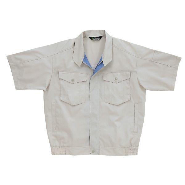 ミドリ安全 混紡 男女兼用半袖ブルゾン GS341 上 シルバーグレー メンズ レディース 帯電防止 作業着 作業服 男性 女性 春夏 ...