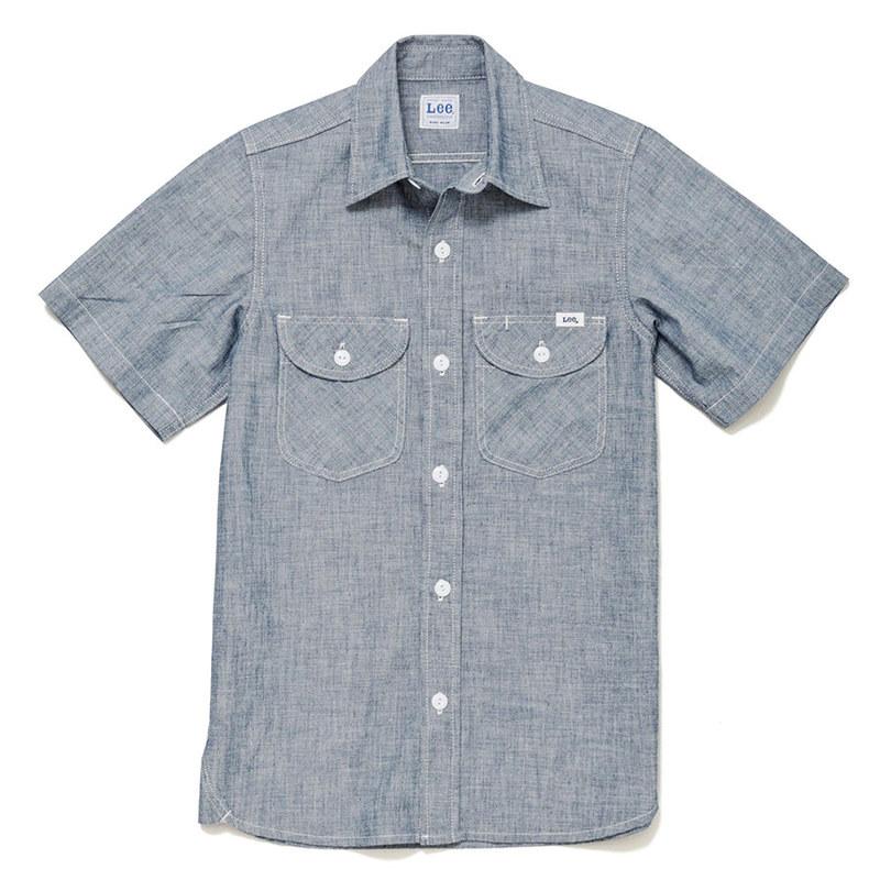 ボンマックス BONMAX/リー Lee 作業服 レディースシャンブレー半袖シャツ LCS43005シリーズ ブルー ホワイト S〜XL ...