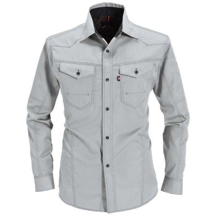 BURTLE バートル 春夏 作業服 1515-5 ライトチノ 長袖シャツ シルバー 4L 作業着 1511シリーズ :33359260AA:ミドリ安全.com Yahoo!ショッピング店 ...