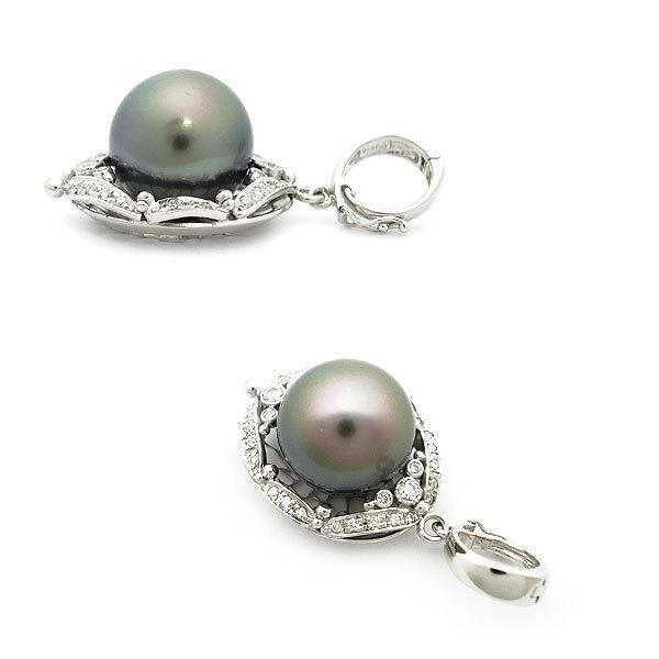 【緑屋質屋】特選ジュエリー 南洋ブラックパール チャーム(ペンダントヘッド) ダイヤ入り 13.8mm【中古】 : 緑屋質屋 - 通販 ...
