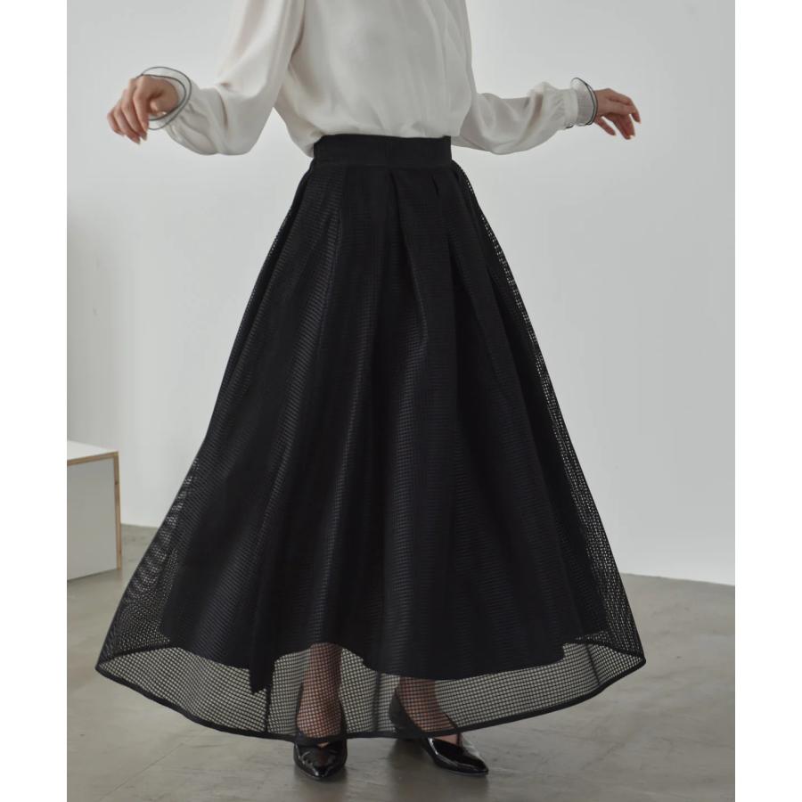 miele grande ミエーレ グランデ メッシュ ロング スカート レディース 女性 大人 ボトムス おしゃれ かわいい 個性的 春 夏 秋 30代 40代 50代 : miele ...