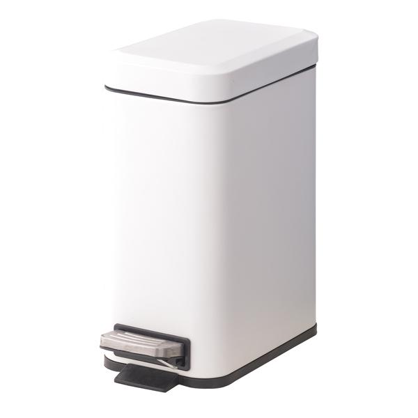 トラッシュカン 5L 角型 LFS-232 GY/WH ダストボックス ごみ箱 ゴミ箱 ペールBOX フタ付 ペダル式 中容器取り外し可 スタイリッシュ おしゃれ :LFS-232:ミイズ ...