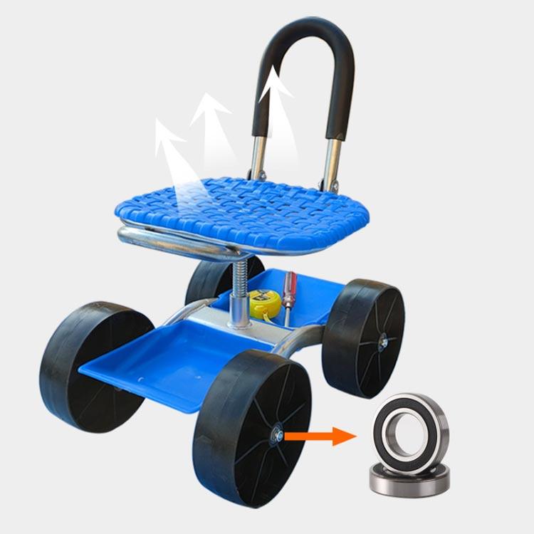 畑仕事 高さ調節可 360°回転 農作業 座面 椅子 車輪付き ガーデンカート 園芸用カート 背もたれ付き 腰掛け 作業カート 座れる : マ ...