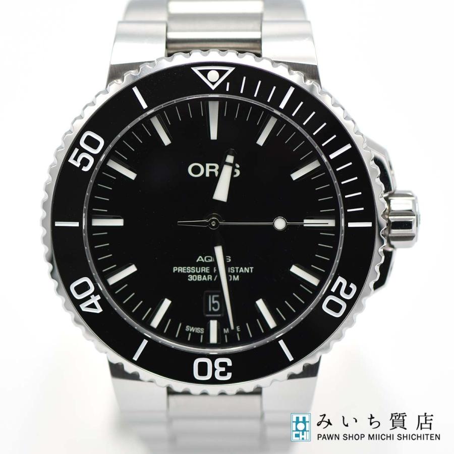 質屋 稼働 腕時計 ORIS オリス AQUIS アクイス デイト 自動巻き AT 01.733.7730.4134 黒文字盤 箱有 H18327 みいち質店 : みいち質店 - 通販 ...